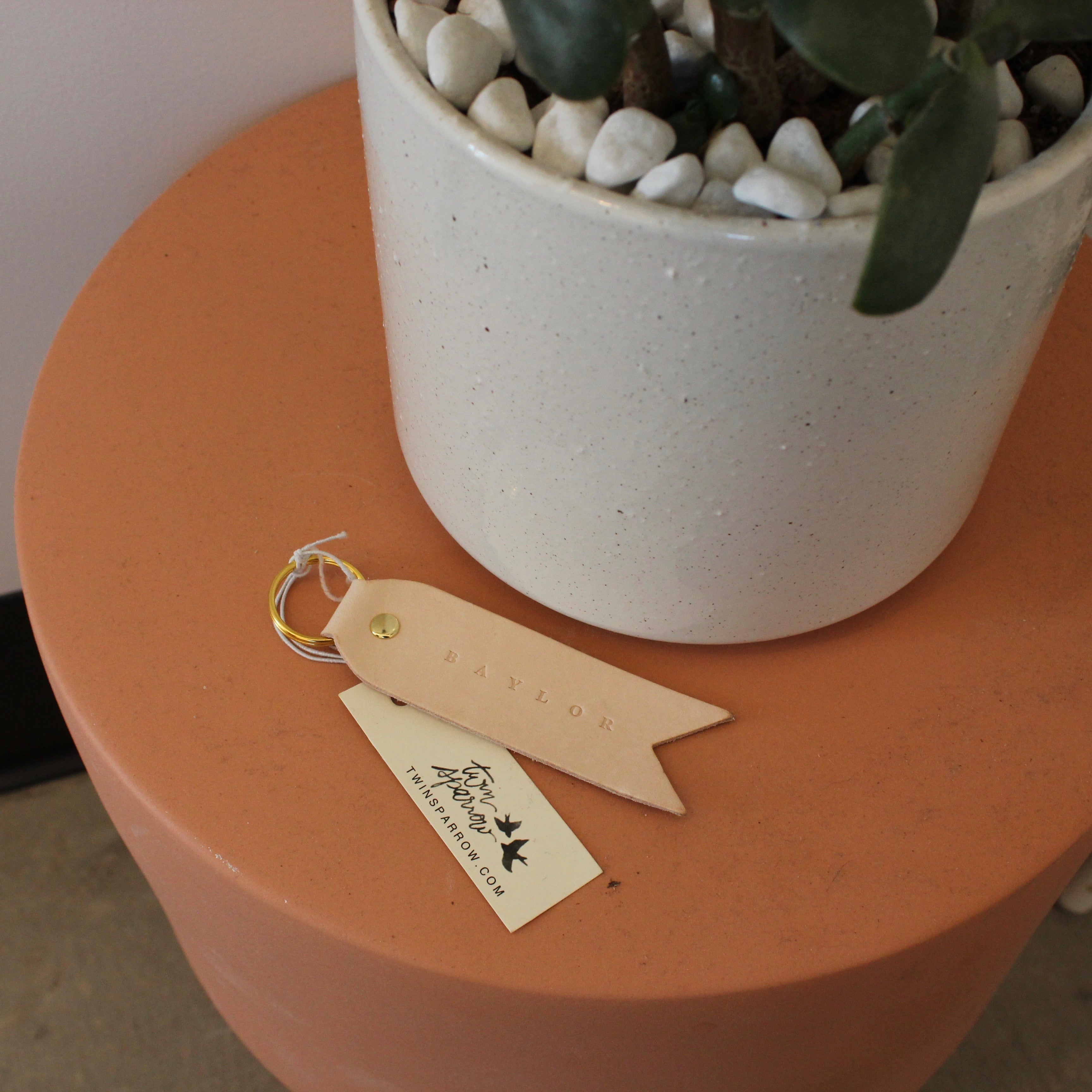 Hand Stamped Keychains – Twin Sparrow